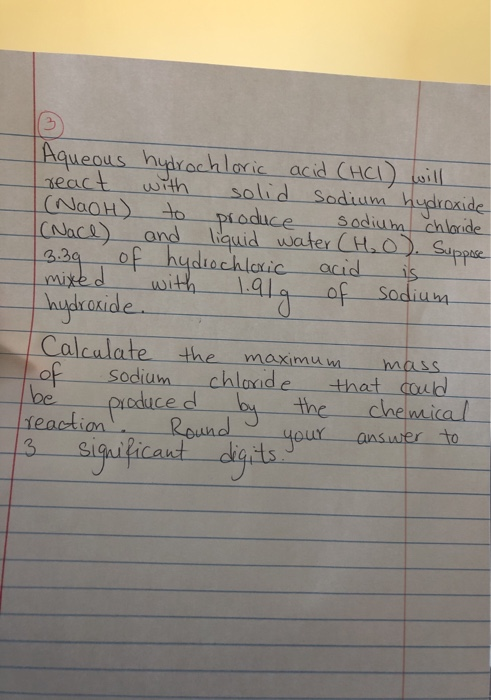 Solved Aqueous hydrochloric acid (HCl) will I react with | Chegg.com
