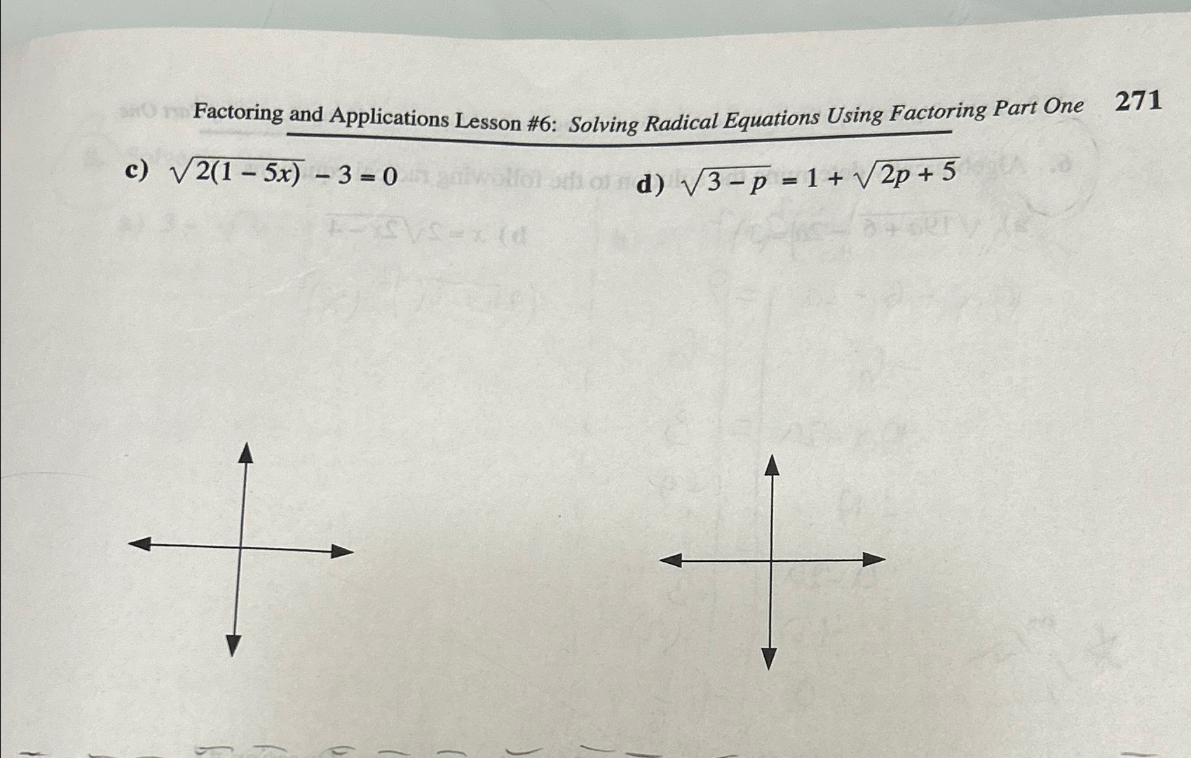 Solved Factoring and Applications Lesson #6: Solving Radical | Chegg.com