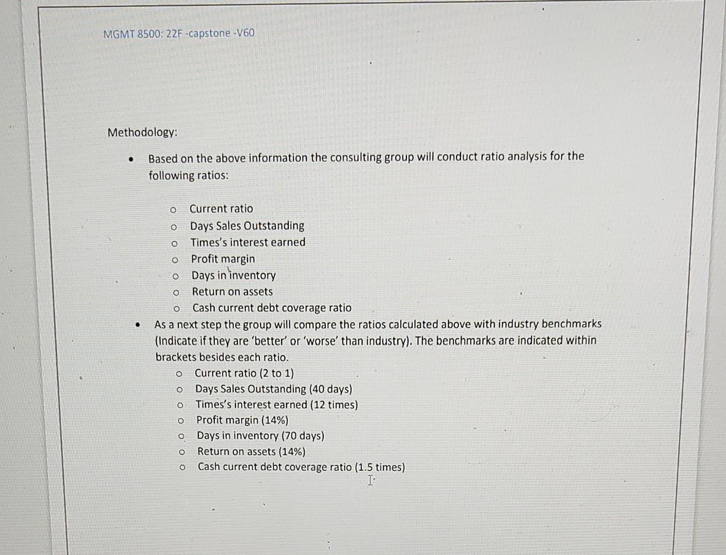 Solved Appendix Two (Benchmarking studies) Objective: To | Chegg.com