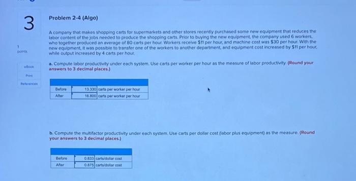 Solved Problem 2-4 (Algo) 3 A company that makes shopping | Chegg.com