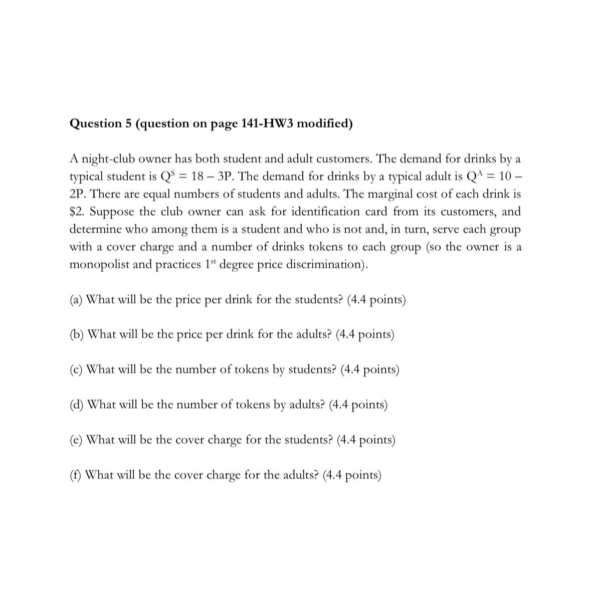 Solved Question 5 (question on page 141-HW3 ﻿modified)A | Chegg.com