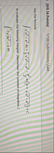 Solved [0/0.16 ﻿Points]1/100 ﻿Submissions UsedUse the | Chegg.com