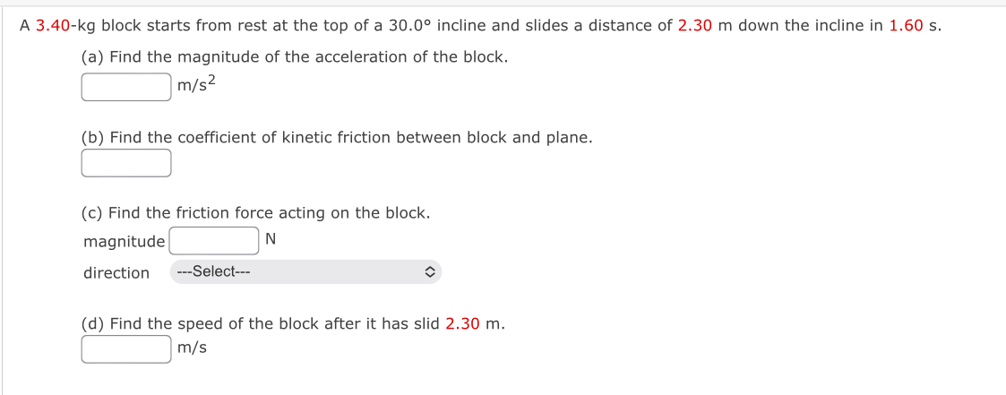Solved A 3.40-kg ﻿block starts from rest at the top of a | Chegg.com