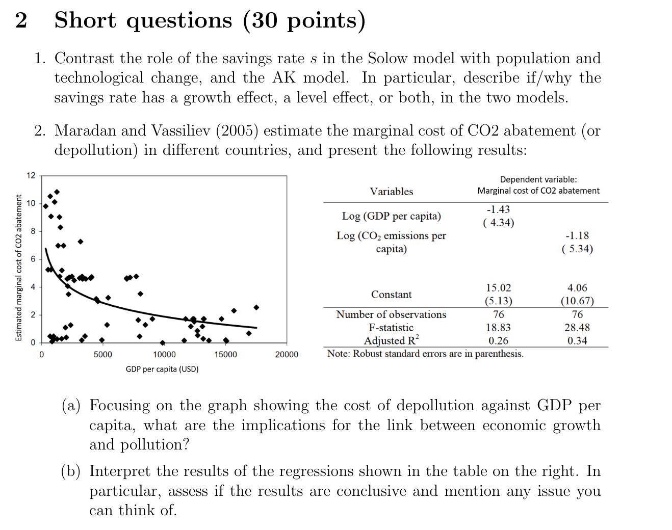 Solved 2 ﻿Short questions (30 ﻿points)Contrast the role of | Chegg.com