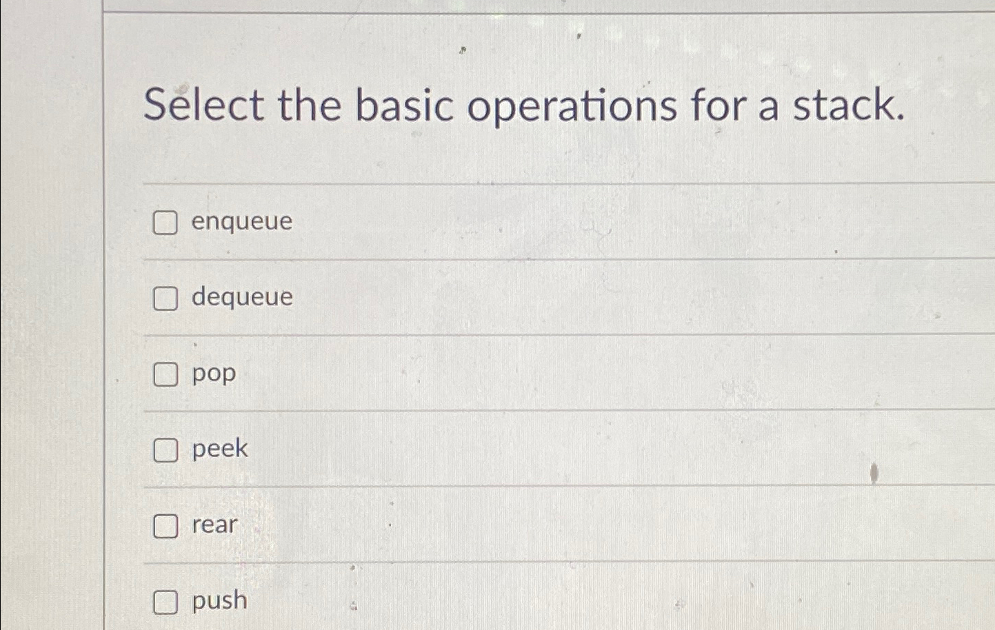 Solved Select the basic operations for a | Chegg.com
