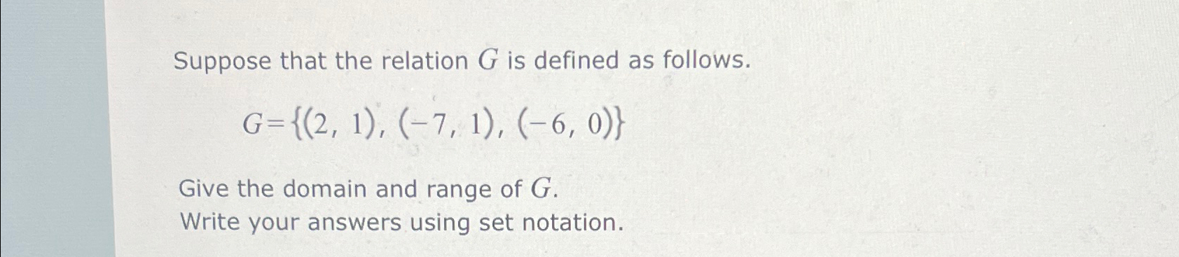 Solved Suppose that the relation G ﻿is defined as | Chegg.com