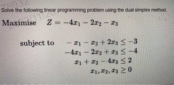 Solved Solve the following linear programming problem using | Chegg.com