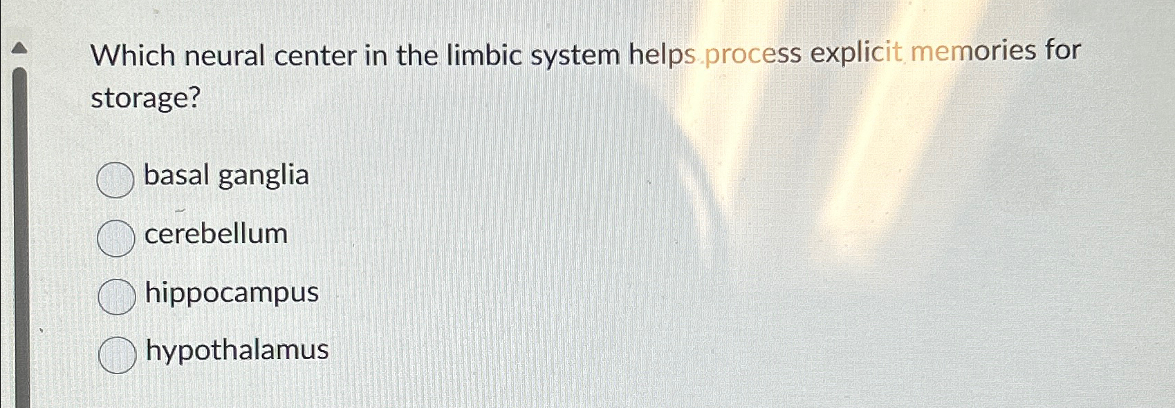 Solved Which neural center in the limbic system helps | Chegg.com