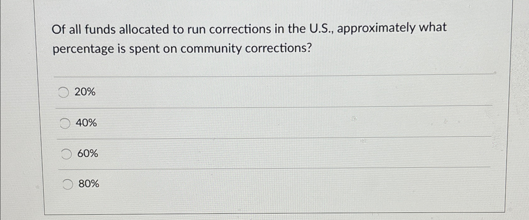 Solved Of all funds allocated to run corrections in the | Chegg.com