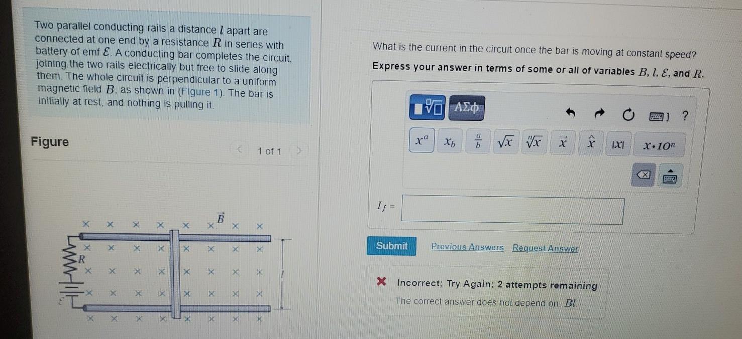Solved Two parallel conducting rails a distance l apart are | Chegg.com