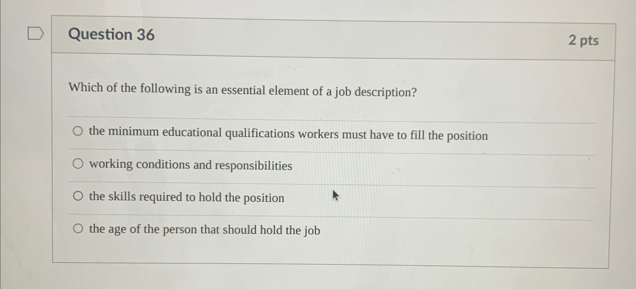 Solved Question 362 ﻿ptsWhich of the following is an | Chegg.com