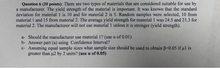 Solved Question 6 (20 points): There are two types of | Chegg.com