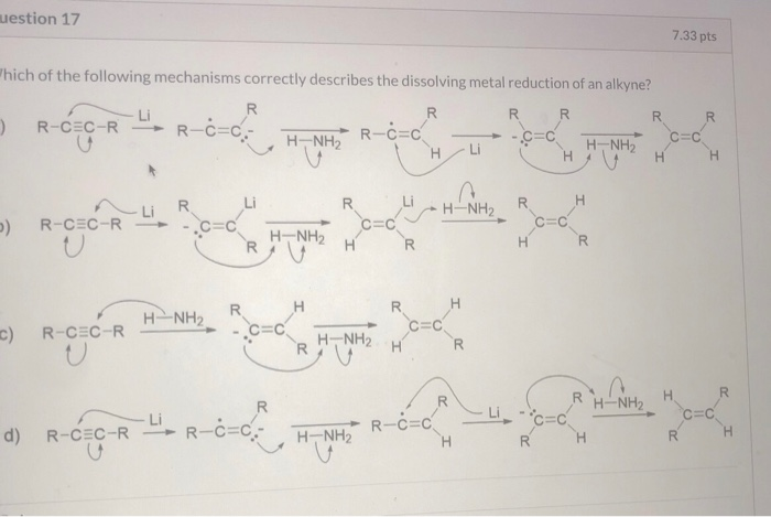 Solved uestion 17 7.33 pts Which of the following mechanisms | Chegg.com