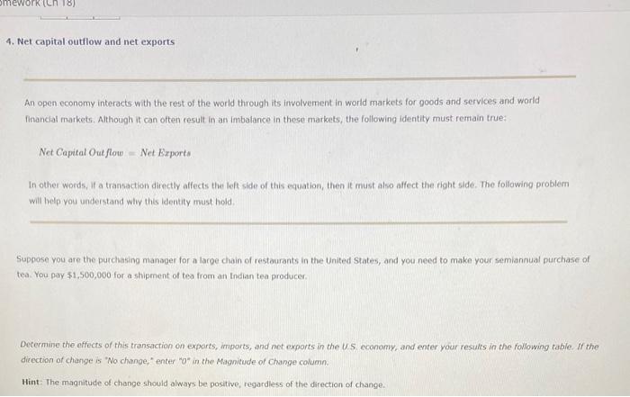 Solved 4. Net capital outflow and net exports An open | Chegg.com