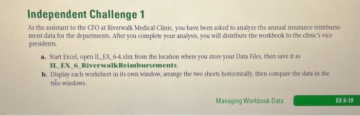 Solved Independent Challenge 1 As the assistant to the CFO | Chegg.com