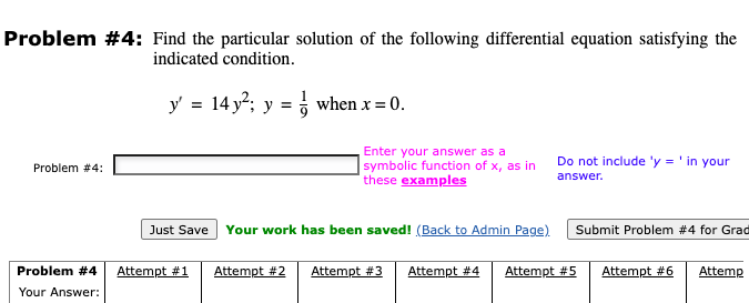 Solved Problem #4: Find the particular solution of the | Chegg.com