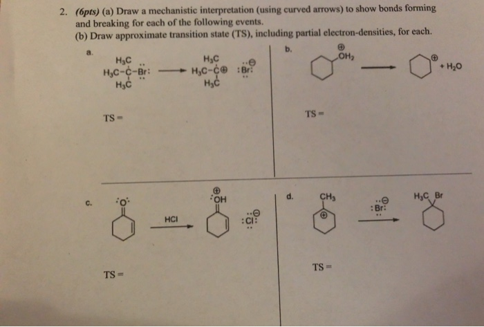 Solved 2. (6pts) (a) Draw a mechanistic interpretation | Chegg.com