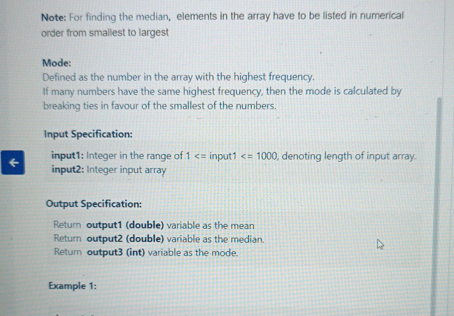 Solved Note: For finding the median, elements in the array | Chegg.com