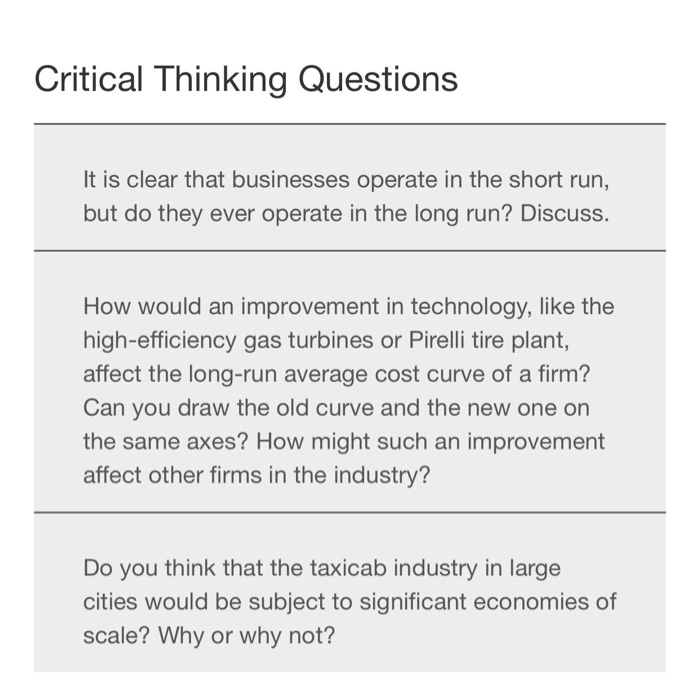 Solved Critical Thinking Questions It is clear that | Chegg.com