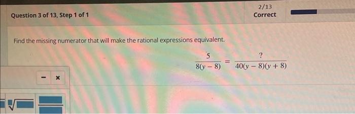 Solved Find the missing numerator that will make the | Chegg.com