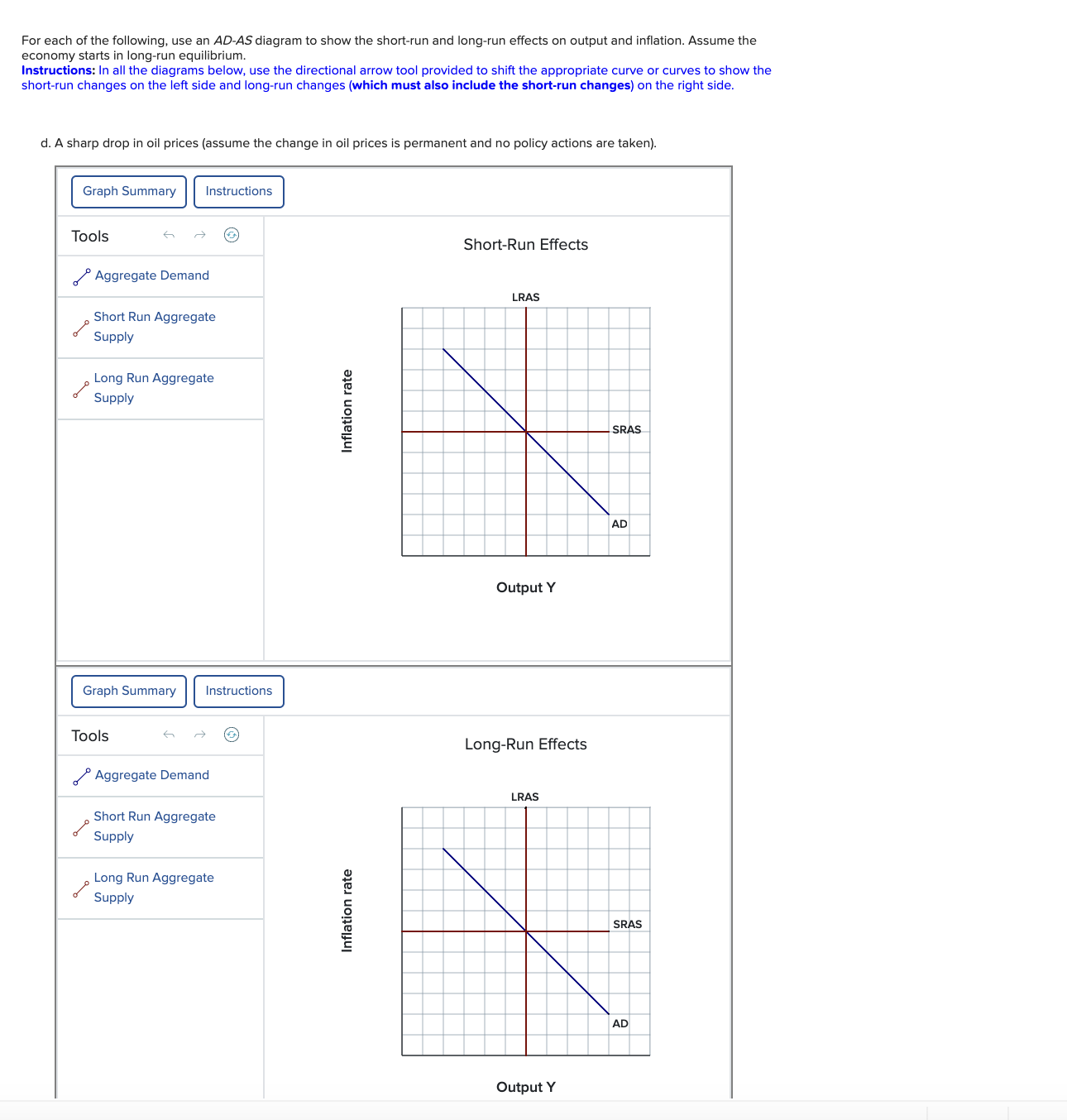 Solved For each of the following, use an AD-AS diagram to | Chegg.com