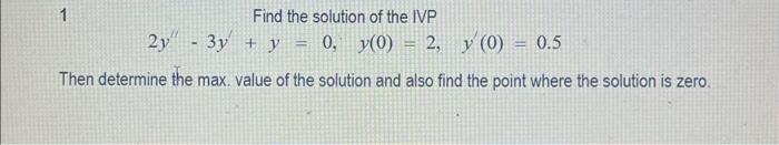 Find the solution of the IVP | Chegg.com