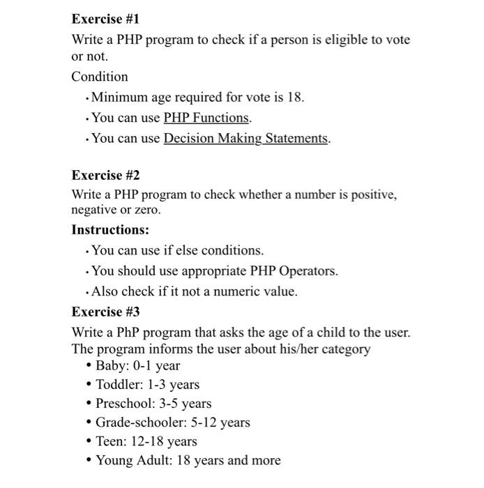 Solved Exercise 1 Write A Php Program To Check If A Person