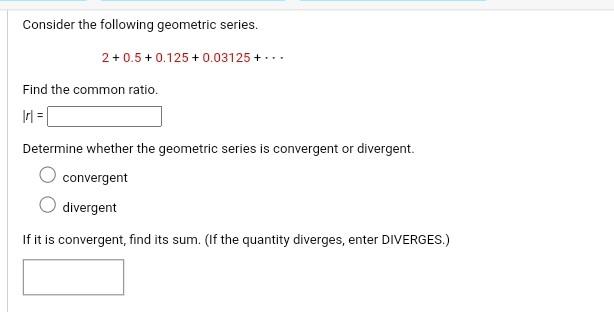 Solved Consider the following geometric series. | Chegg.com
