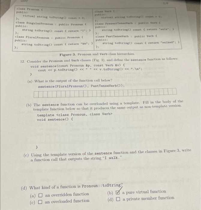 Solved Figure 3. Pronoun and Verb clase hierarchies. 12. | Chegg.com