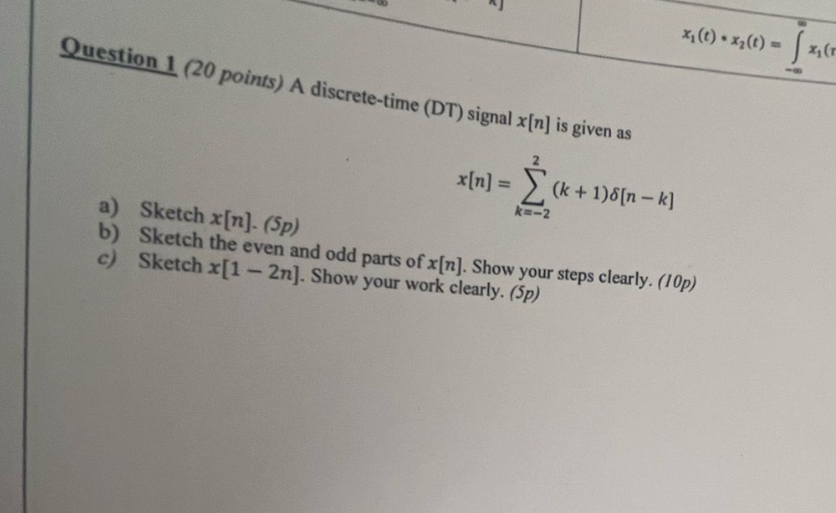 Solved Question 1 (20 ﻿points) ﻿A discrete-time (DT) ﻿signal | Chegg.com
