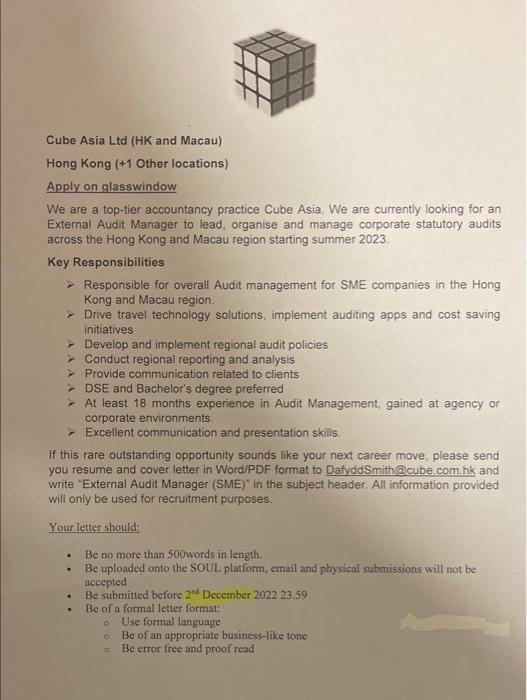 Cube Asia Ltd (HK and Macau) Hong Kong (+1 Other | Chegg.com