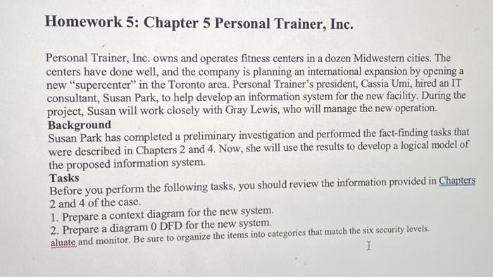 Solved Homework 5: Chapter 5 Personal Trainer, Inc. Personal | Chegg.com