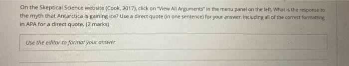 Solved On the Skeptical Science website (Cook, 2017), click | Chegg.com