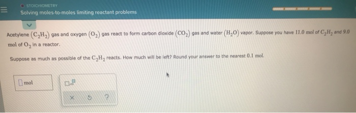 Solved STOICHOMETRY Solving moles-to-moles limiting reactant | Chegg.com