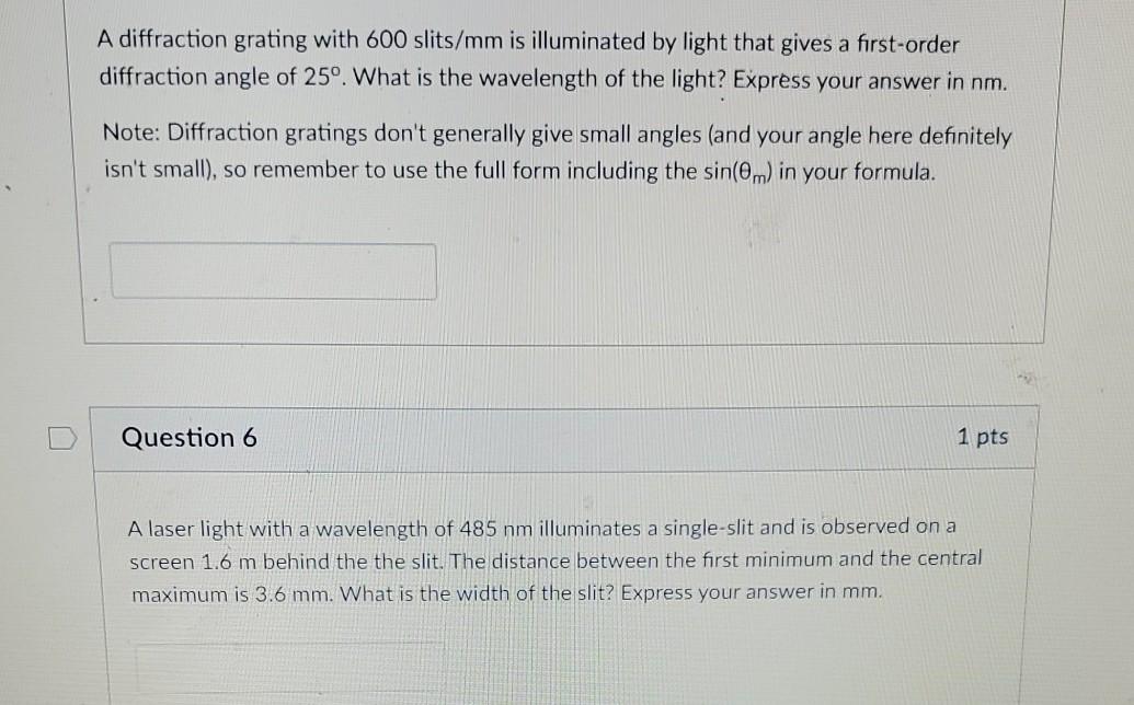 Solved A diffraction grating with 600 slits/mm is | Chegg.com