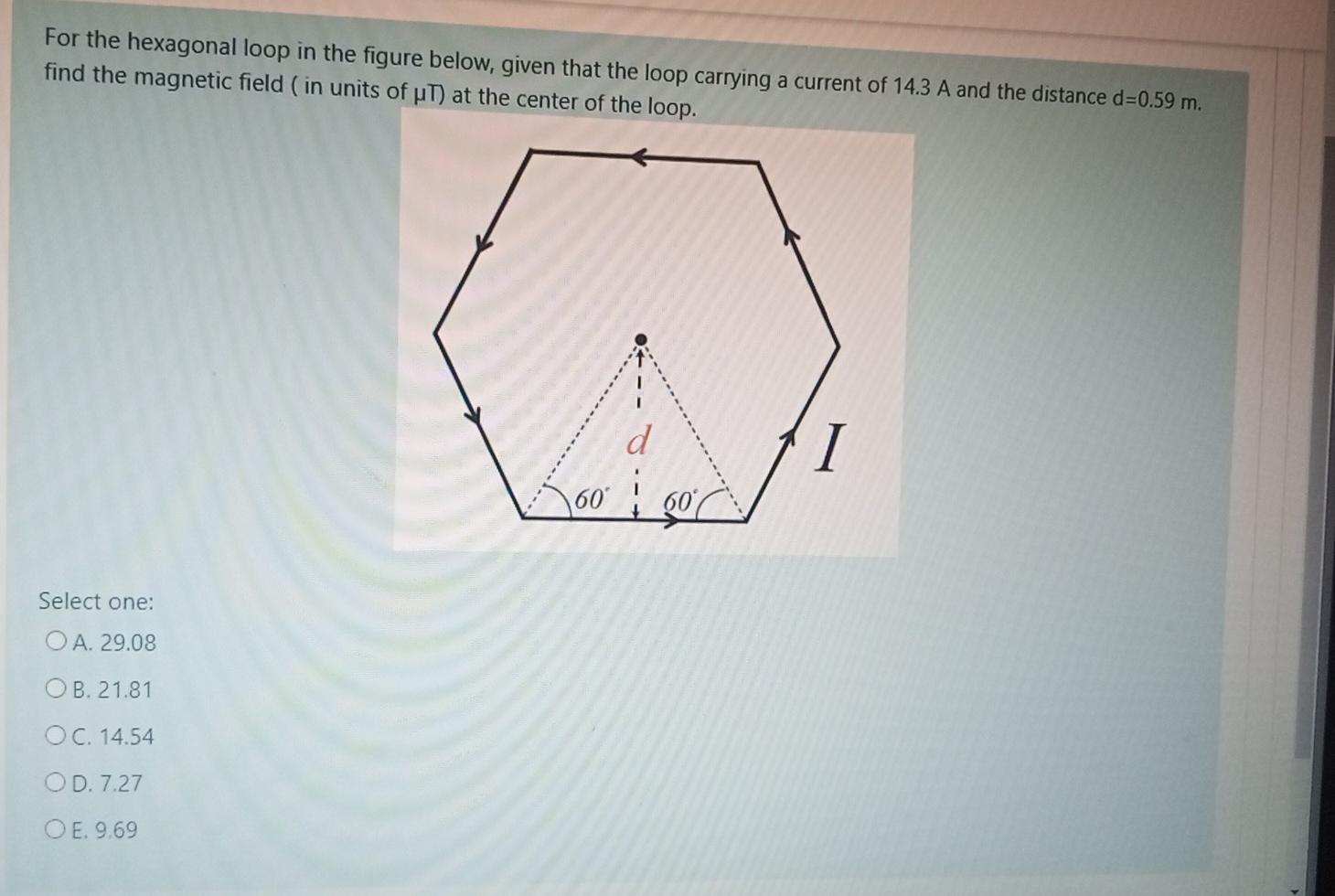 Solved For the hexagonal loop in the figure below, given | Chegg.com