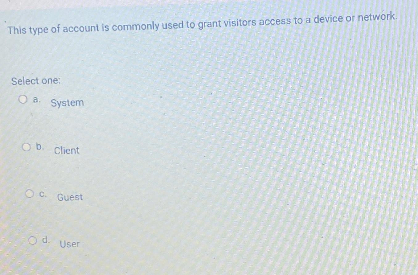 Solved This type of account is commonly used to grant | Chegg.com
