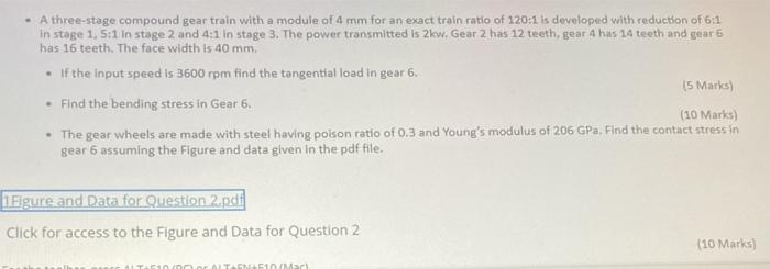 Solved • A three-stage compound gear train with a module of | Chegg.com