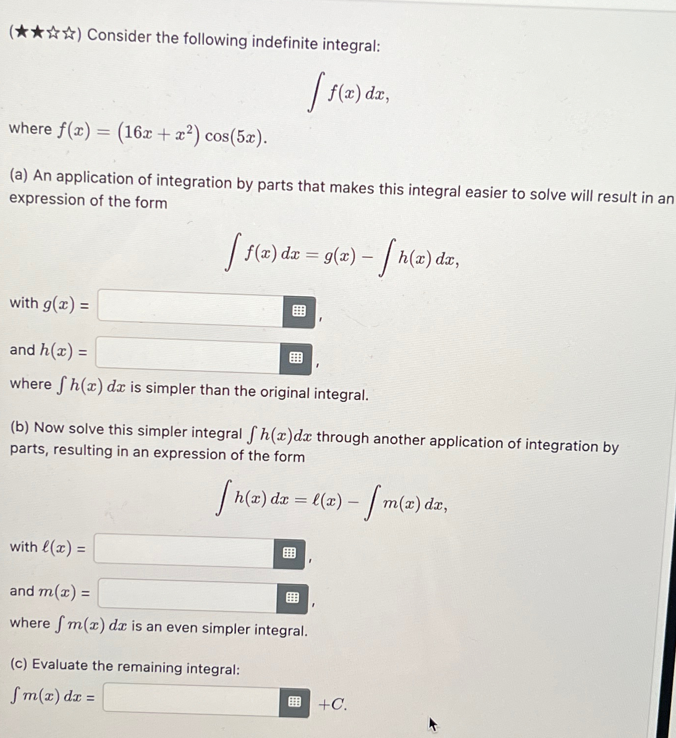 Solved Consider the following indefinite | Chegg.com