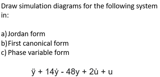 Solved Draw simulation diagrams for the following | Chegg.com
