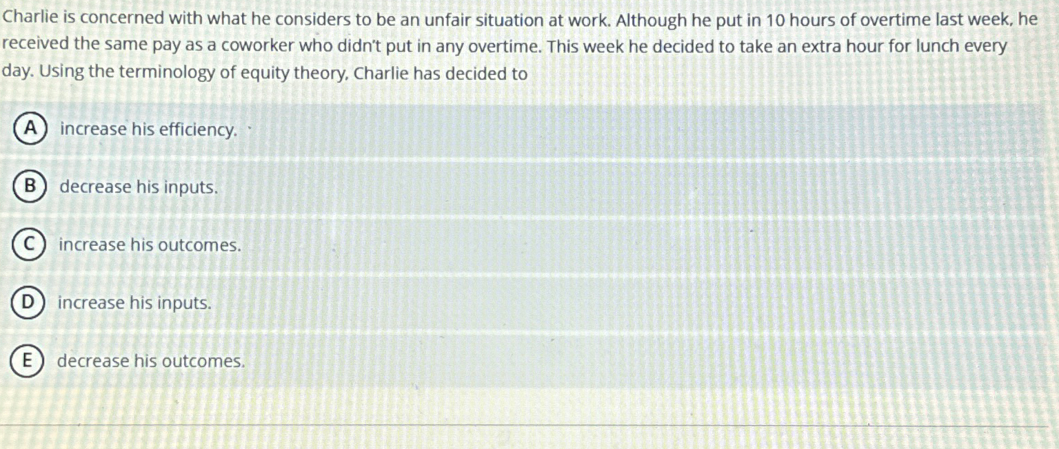 Solved Charlie is concerned with what he considers to be an | Chegg.com