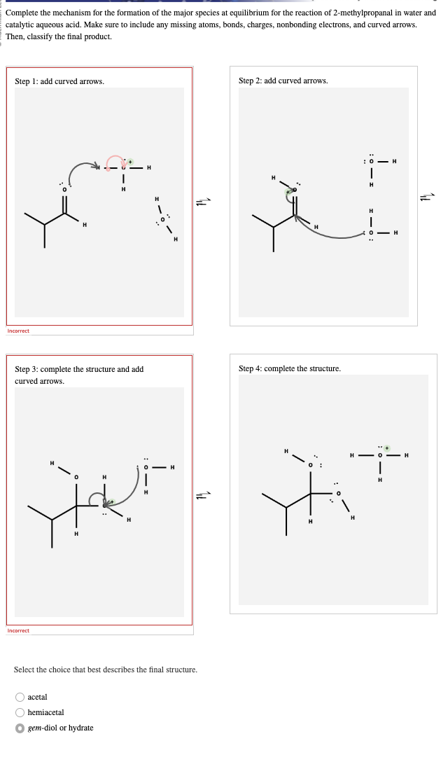 Solved Complete the mechanism for the formation of the major | Chegg.com