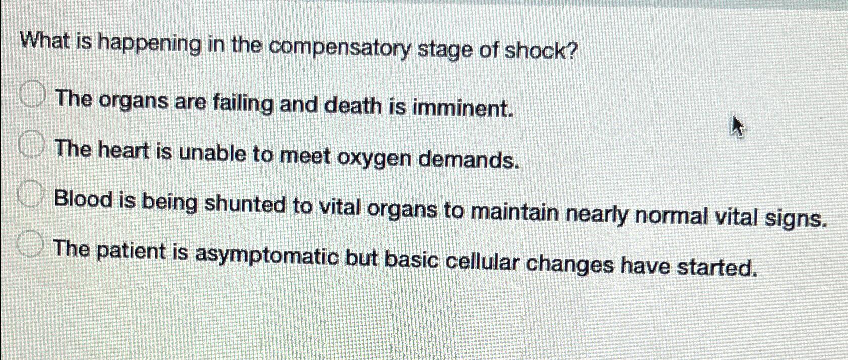 Solved What is happening in the compensatory stage of | Chegg.com