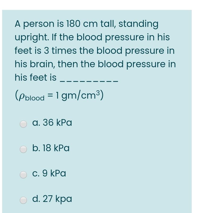 Solved A person is 180 cm tall, standing upright. If the | Chegg.com
