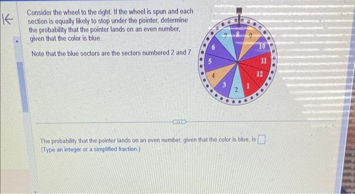 Solved Consider the wheel to the right If the wheel is spun | Chegg.com