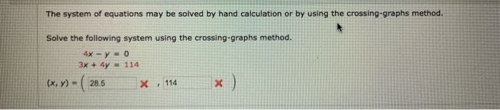 Solved The system of equations may be solved by hand | Chegg.com