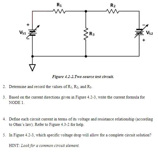 Solved R1 R2 w + M Vsi R3 Vs2 Figure 4.2-2.Two-source test | Chegg.com