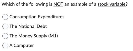 Solved Which of the following is NOT an example of a stock | Chegg.com