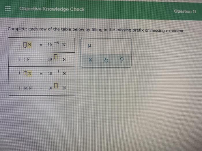 Solved Objective Knowledge Check Question 11 Complete each | Chegg.com