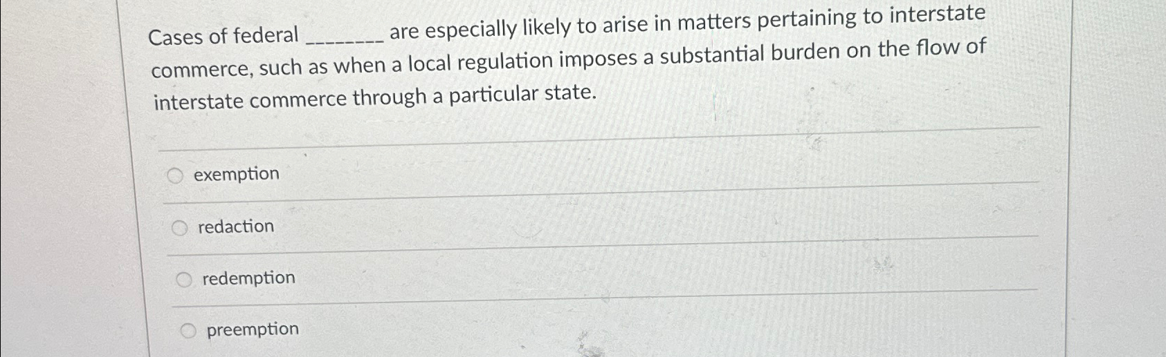 Solved Cases of federal are especially likely to arise in | Chegg.com